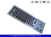 China Panel Mount Illuminated Metal Keyboard High Resistant With Optical Trackball for sale