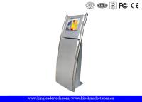 China Customizable Information Touch Screen Kiosk Stand With Two Stainless Steel Poles for sale