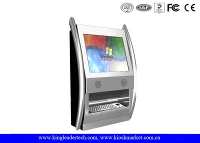 China TFT LCD Display Fashionable Wall Mount Kiosk Wth Rugged Metal Keyboard for sale