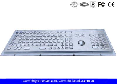 China Kiosk Stainless Steel Panel Mount Keyboard With Trackball , FN Keys And Number Keypad for sale