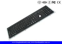China Stainless Steel Black Panel Mount Keyboard With Function Keys And Optical Trackball for sale