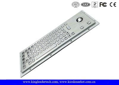 China Brushed Stainless Steel Panel Mount Keyboard With Trackball And 64 Keys for sale