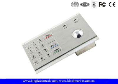 China Metal Kiosk Numeric Keypad 16 Flush Keys With Integrated Optical Trackball for sale