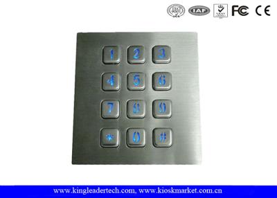China Illuminated Backlit Metal Keypad 3x4 Matrix for Low-lit / Dark Envirement for sale