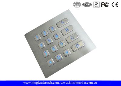 China Numeric Illuminated Backlit Metal Keypad 16 Keys for Security Access Control System for sale
