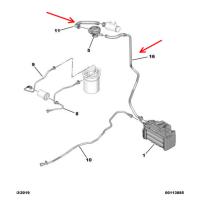 China Auto Parts Fuel Leakage Detector Tube OE 1614182380 9816983180 For Peugeot Citroen DS6 for sale