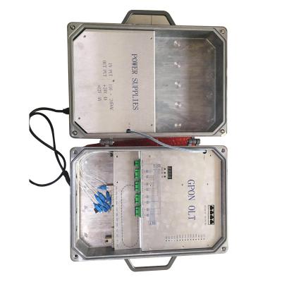 China GPON 8 Port OLT Optical Line Terminal with Integrated EDFA 16dBm Outdoor IP67 for sale