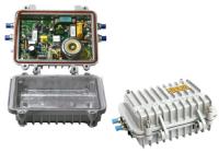 China CATV E-Type Transformer 1 Input 2 Output 28dB Gain Cable TV Line Extender for sale