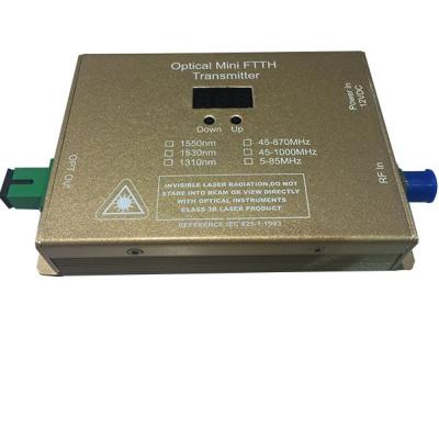 China 12mW FTTH 1550nm CATV Optical Transmitter 47-1000MHz DC12V Mini Fiber Transceiver for sale