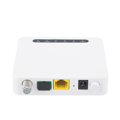 China Mini Dual Mode 1GE XPON ONU DC 12V FTTH ONU with RF Output Port 20km for sale