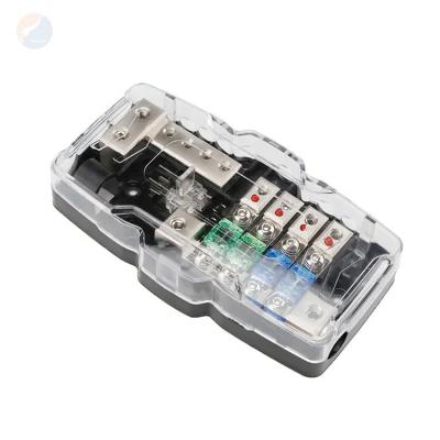 China Car Audio Stereo 4 Way 4P 4 position Distribution Block Mini ANL ANS Fuse Holder with LED Indicator for sale