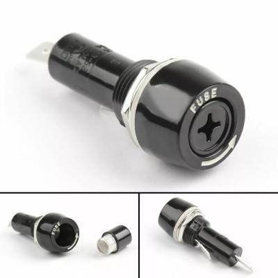 China R3-53 3AG 6.3*32mm Glass Tube Panel mount Fuse Holder Bloack 15A Slotted Driver Type Screw Cap for sale