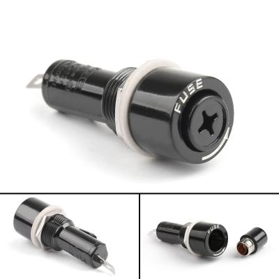 China R3-22 H3-22 Panel Mount Chassis Fuse Holder For 6x30mm Glass Fuses 10A 250V Bakelite Screw Off Type for sale
