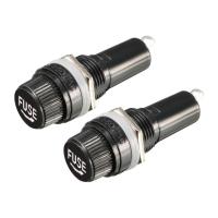 China SL602 Nut Mounting AC 250V 6mm X 30mm 10 Amp Panel Mount Fuse Holder Black Screw Cap for sale