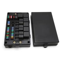 China Black Plastic Track Bussed Mini Aux Fuse Relay Box For Auto Circuit Protection 40A Current for sale