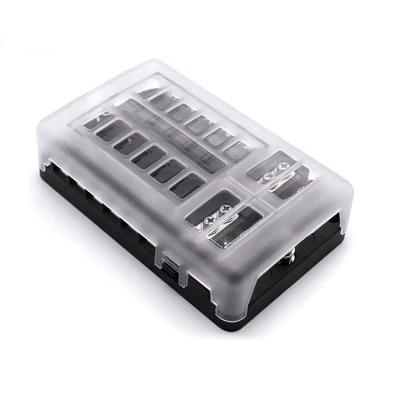 China 32V DC 6 12 Circuit Way Multi-Way Negative Bar Auto Standard Blade Fuse Box Holder Block With LED For Car Automotive for sale