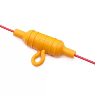 China Yellow Orange Plastic Waterproof Inline Glass Fuse holder For 6 X 30mm Fuse for sale