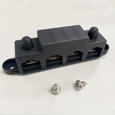 China Lord of Tools 4 Post Way 4P 2Pcs Screws Power Distribution Block Busbar Power Black Red for sale