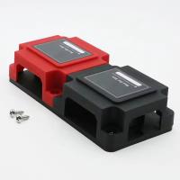 China Heavy Duty 400A 48V Bus Bar Power Distribution Block Ground Busbar Box 400A Positive and Negative Busbar Red Black 8*M10 Studs for sale