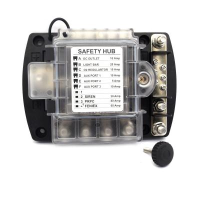 China DC 12V 10 Way Fuse Box ATO Atc Fuse Safetyhub Ignition Protected Fuse Block For Car Boat Marine for sale