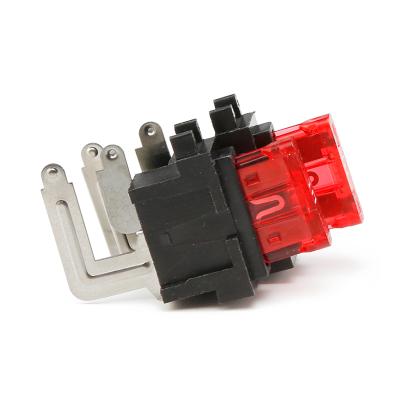 China Double Triplet Tetrad PCB Mount Blade Fuse Holder with PA66 Material and Brass Terminal for Automotive Applications for sale