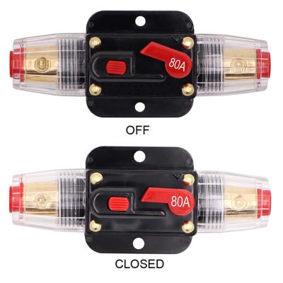 China Switchable Automotive Circuit Breakers IP67 Manual Reset Switch 80A Circuit Breaker for sale