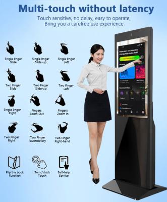 China CH Indoor Floor Stand Touch Screen Smart Mirror Interactive Digital Signage and Displays Advertising Screen for sale