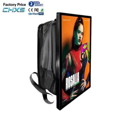 China Portable Android LCD Backpack Billboard Advertising Bag 15.6 Inch Indoor Outdoor Use for sale