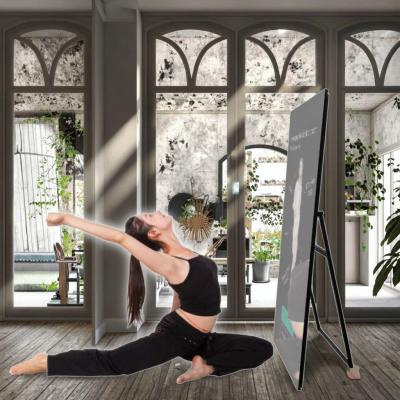 China 32 Inch Wall Mount Floor Stand Interactive Touch Screen Fitness Mirror with WiFi and Voice Control for sale