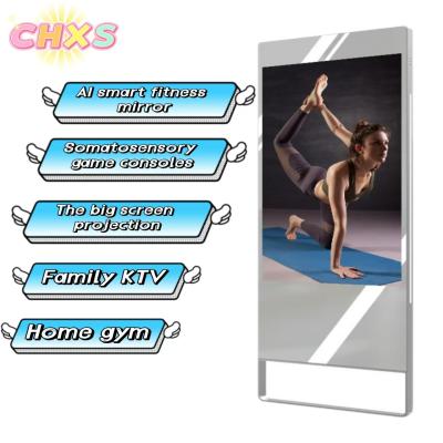 China 32 43 Inch Smart Fitness Mirror Interactive Touch Screen Magic Mirror for Home Gym Workout Exercise Yoga for sale