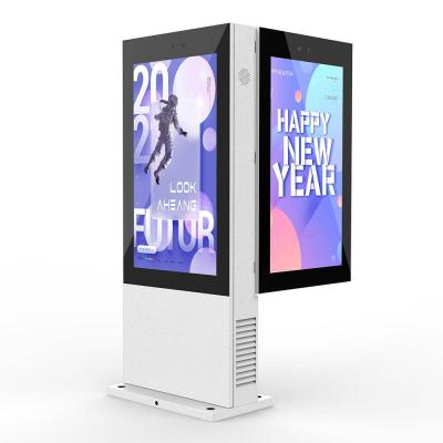 China 65 Inch Outdoor Double Sided LCD Advertising Kiosk IP65 Waterproof Digital Signage Stand Alone for sale
