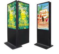 China 55 Inch High Brightness 2500 cd/m2 IP65 Waterproof Outdoor Digital Totem 4K Video Advertising Floor Kiosk for sale