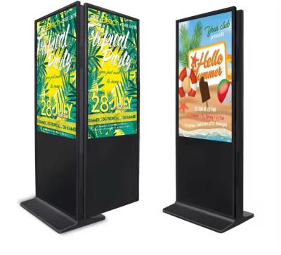 China 55 Inch High Brightness 2500 cd/m2 IP65 Waterproof Outdoor Digital Totem 4K Video Advertising Floor Kiosk for sale