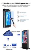 China 55 Inch High Brightness 2500 cd/m2 IP65 Waterproof Outdoor Digital Totem 4K Video Advertising Floor Kiosk for sale