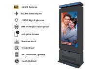 China 55 Inch High Brightness 2500 cd/m2 IP65 Waterproof Outdoor Digital Totem 4K Video Advertising Floor Kiosk for sale