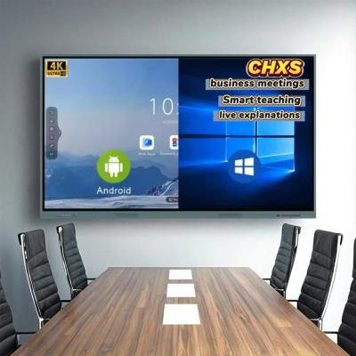 China Interactive Whiteboard 65 to 110 Inch 4K LCD Touch Screen Panel 450nits Smart Board for School for sale