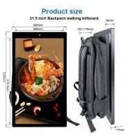 China CHXS 21.5 Inch Portable Android LCD Billboard Backpack Indoor Outdoor Advertising Bag 1920x1080 for sale