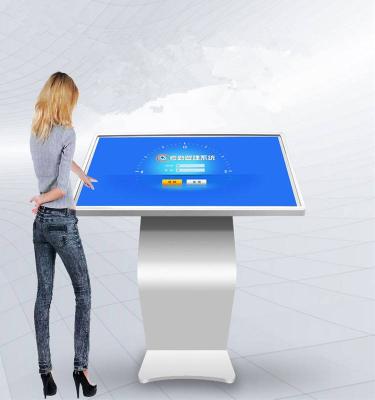 China Interactive Floor Stand Kiosk 43 Inch Multi Touch Screen LCD Display Advertising for Hotel Bank Shopping Mall for sale