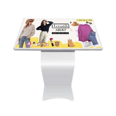 China 43 Inch Horizontal Interactive PCAP Touch Screen Kiosk with Scanner Printer for Hotel Bank Shopping Mall for sale
