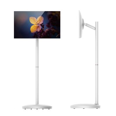 China CH 21.5 24 27 32 Inch Portable Smart TV on Wheels Android Interactive Touch Wireless Mobile Rechargeable LCD Display for sale