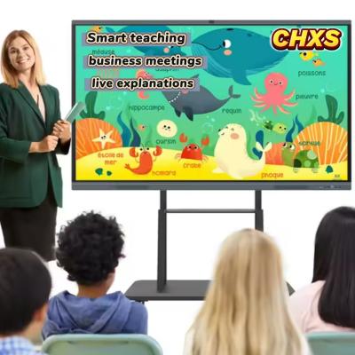 China CHXS 4K Android/Window OPS 65 75 100 Inch Interactive Smart Board Multi-Touch LED Flat Panel Whiteboard Distributor Price for sale