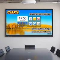 China Dual System Flat Panel Display Meeting Conference Screen Lcd Electronic Digital Smart Finger Multi Touch Interactive Whiteboard for sale