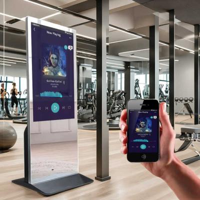 China Indoor Floor Stand Touch Screen Smart Mirror Interactive Digital Signage 55 Inch Android Display for sale