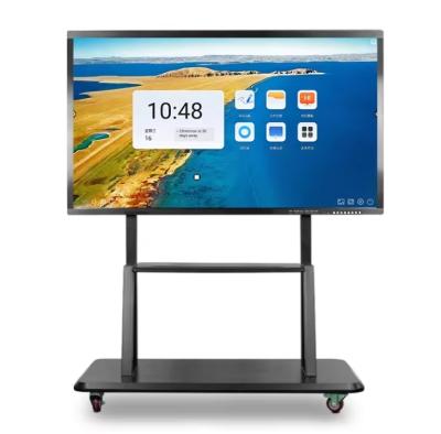 China 75-110 Inch 450nits Dual OS Smart Interactive Whiteboard All in One Touch Screen Monitor for sale