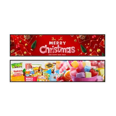 China Ultra Wide Stretched Bar LCD Digital Shelf Display 35 inch 1920x540 Android Signage for Retail for sale
