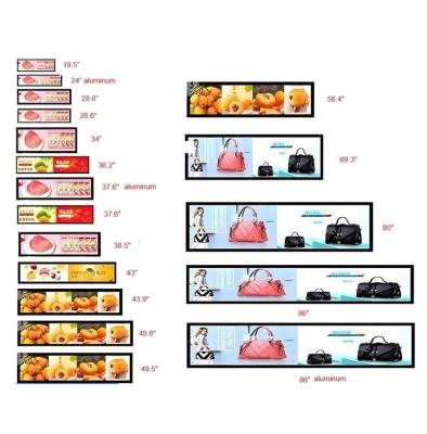 China Smart Retail Digital Shelf LCD Display 19 to 86 Inch Touch Screen Strip Bar Advertising Monitor for sale