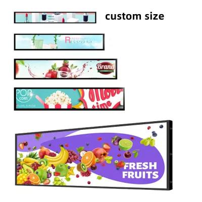 China 23.1 Inch Android Shelf Advertising Digital Signage Ultra-Stretched Bar LCD Display 1920x360 for sale