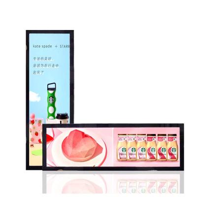 China Ultra Wide Shelf Edge Stretched Bar LCD Display 23.1 24 28 35 Inch Indoor Advertising Screen for Supermarket for sale