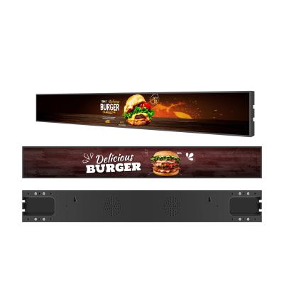 China Ultra Wide Stretched Bar IPS LCD Display 23.1 to 47.1 Inch Edge-Lit LED High Brightness NFC for Indoor Retail Shelf for sale