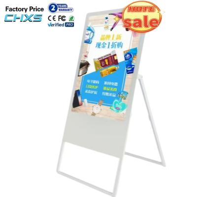 China Foldable Portable LCD Advertising Display 32-65 Inch Digital Signage for Street Food Kiosk Store Mall for sale